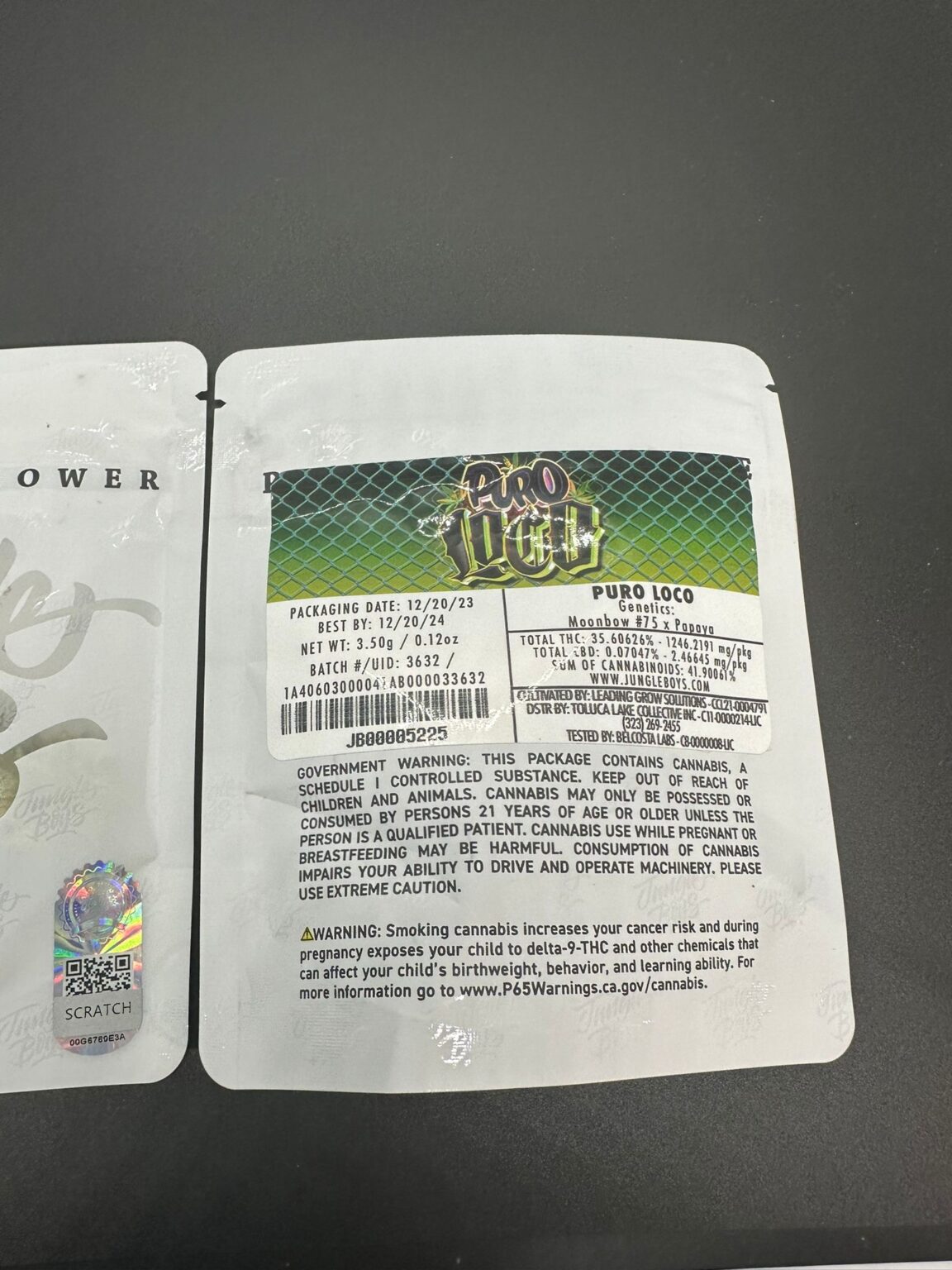 PURO LOCO 3.5g (JUNGLE BOYS ) INDICA 🔥🔥 - Splash Bros.